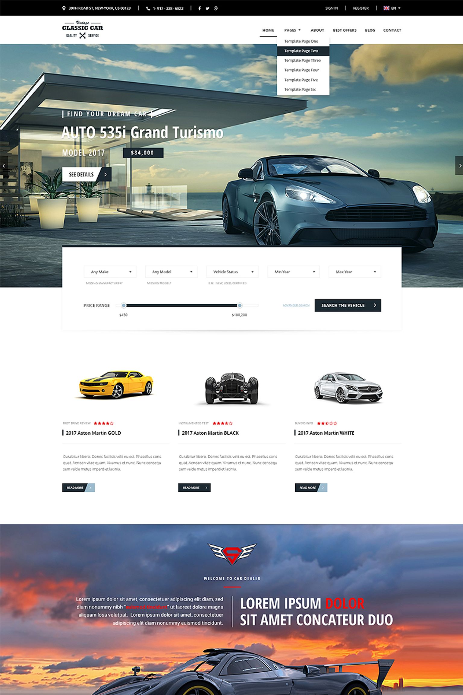 Plantilla Web #65829 para Sitio de Concesionarios de coches