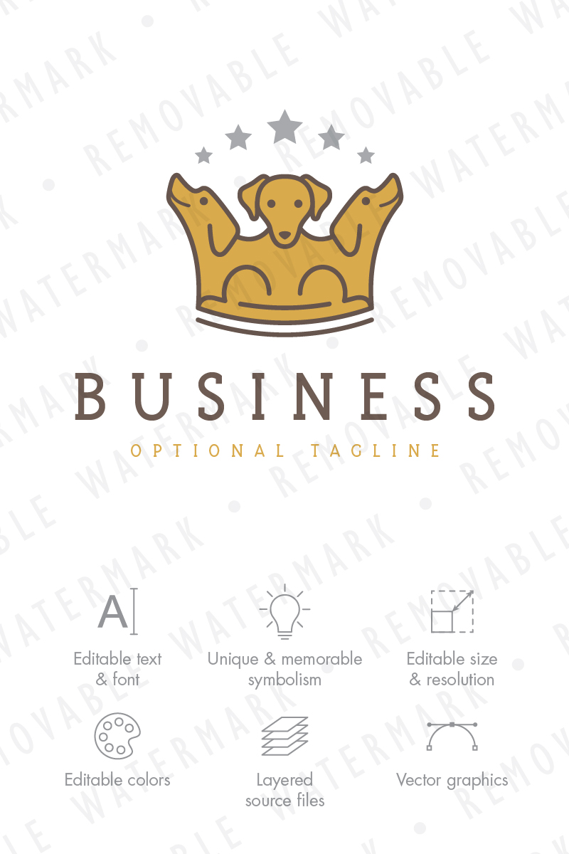 Crown of Three Dogs Logo Template #65936