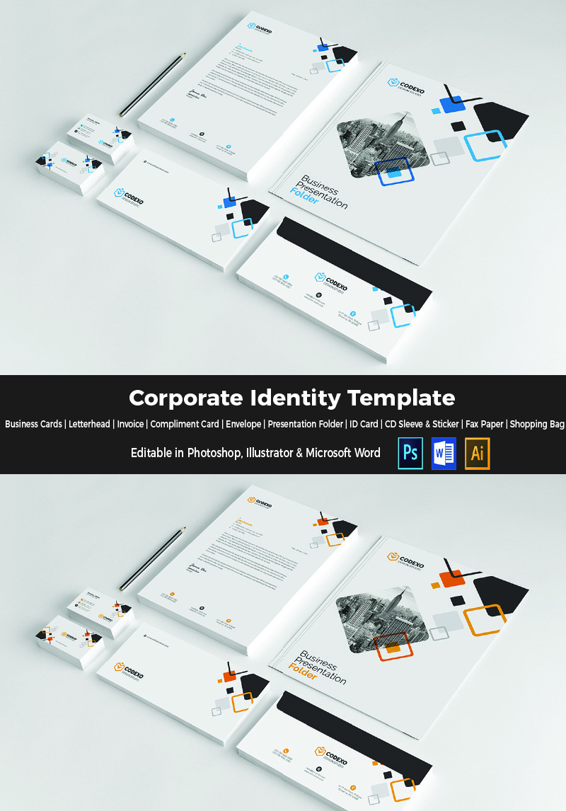 Four Colors Corporate Identity Template #65901