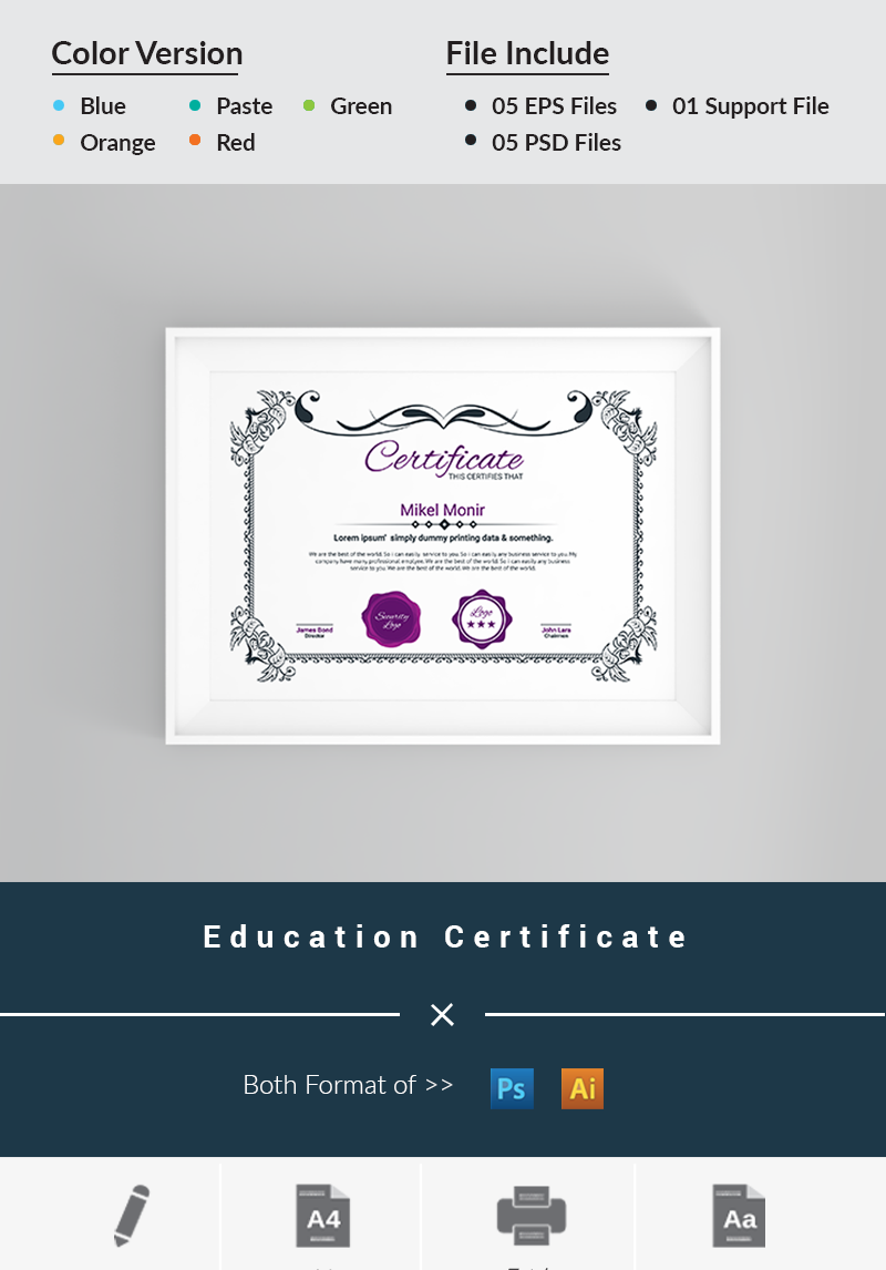 Education Certificate Template #66253