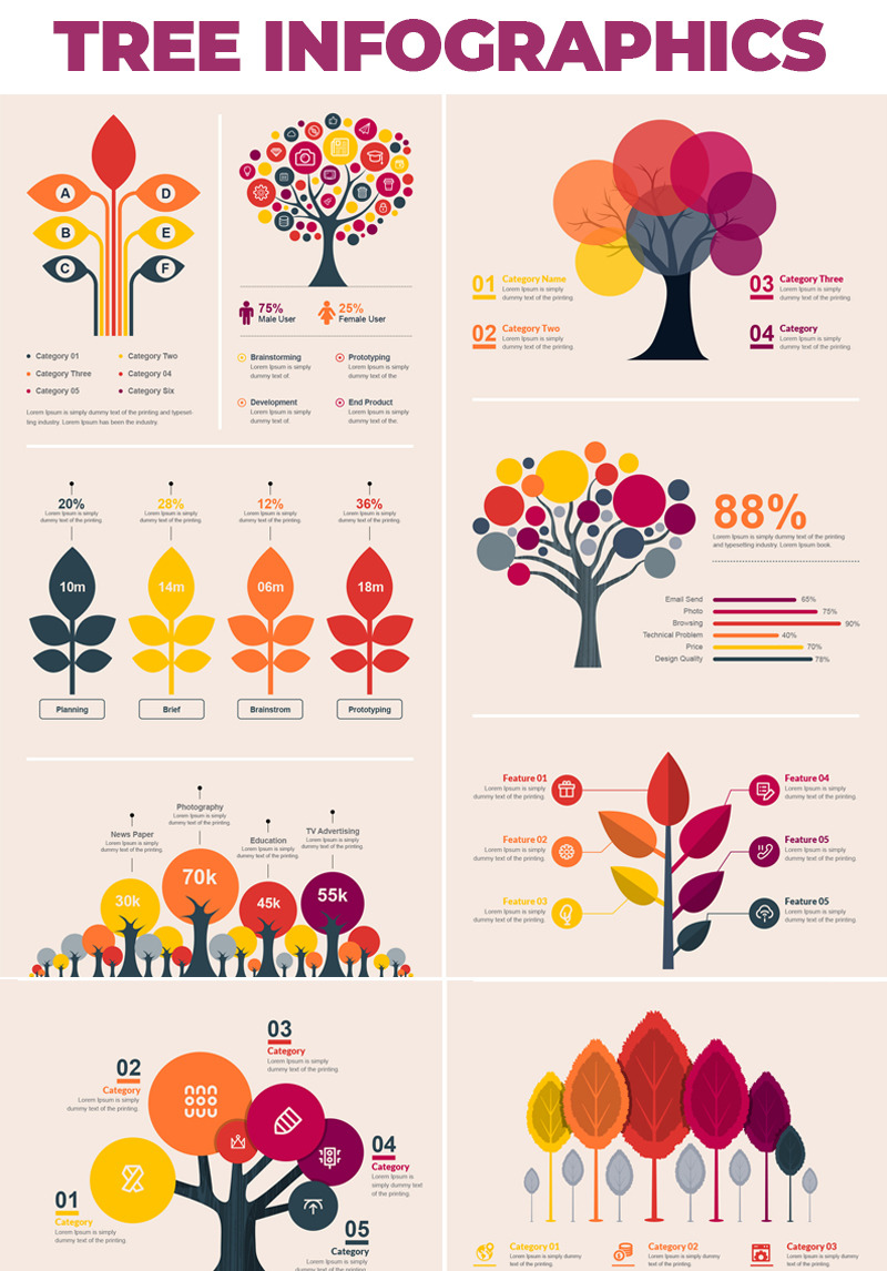 Tree Bundle - Tema Elementos Infograficos №66482
