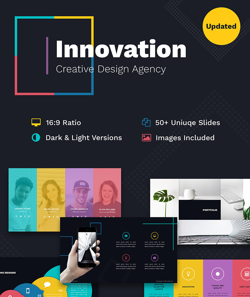 Innovation Creative PPT For Design Agency PowerPoint Template #66797