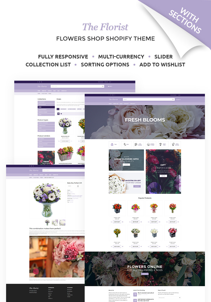 The Florist - Flower Shop Shopify Theme #67531