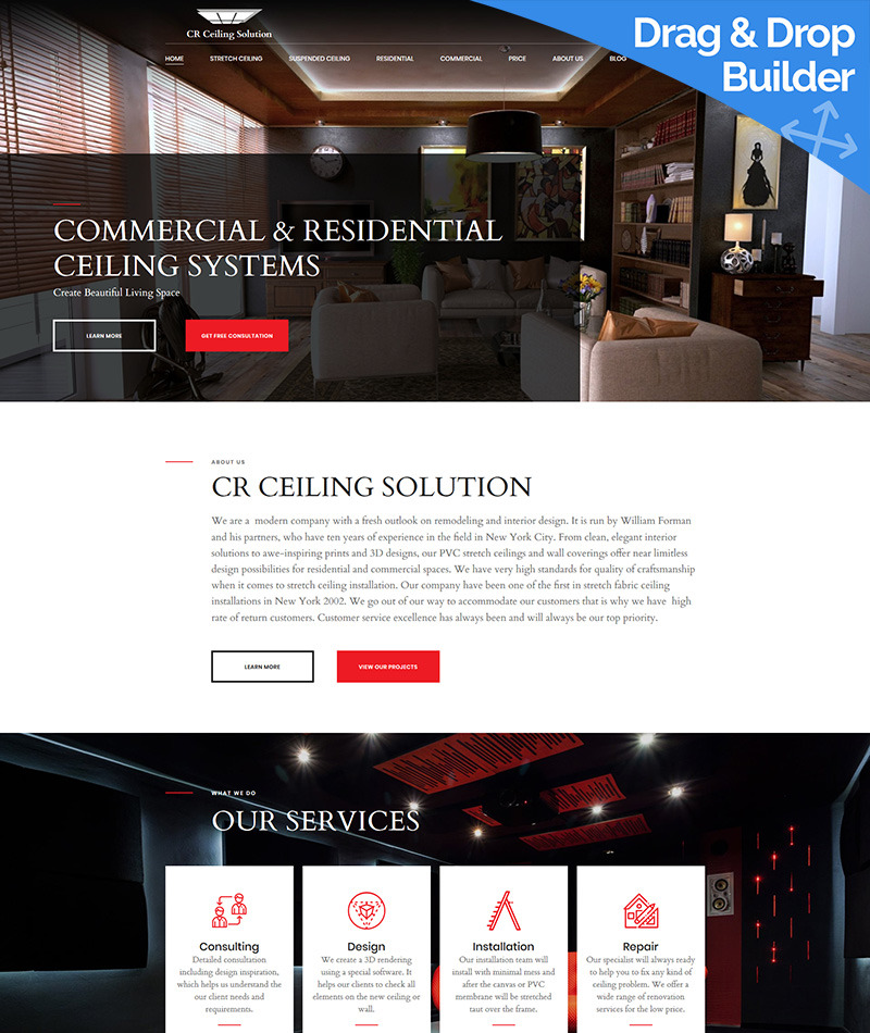 CR - Ceiling Solution Moto CMS 3 Template #68216