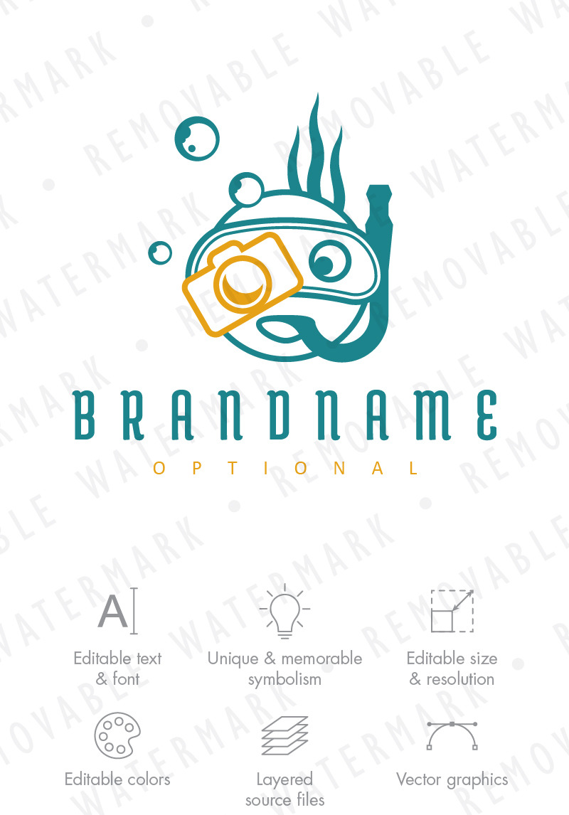 Underwater Photography Logo Template #68409
