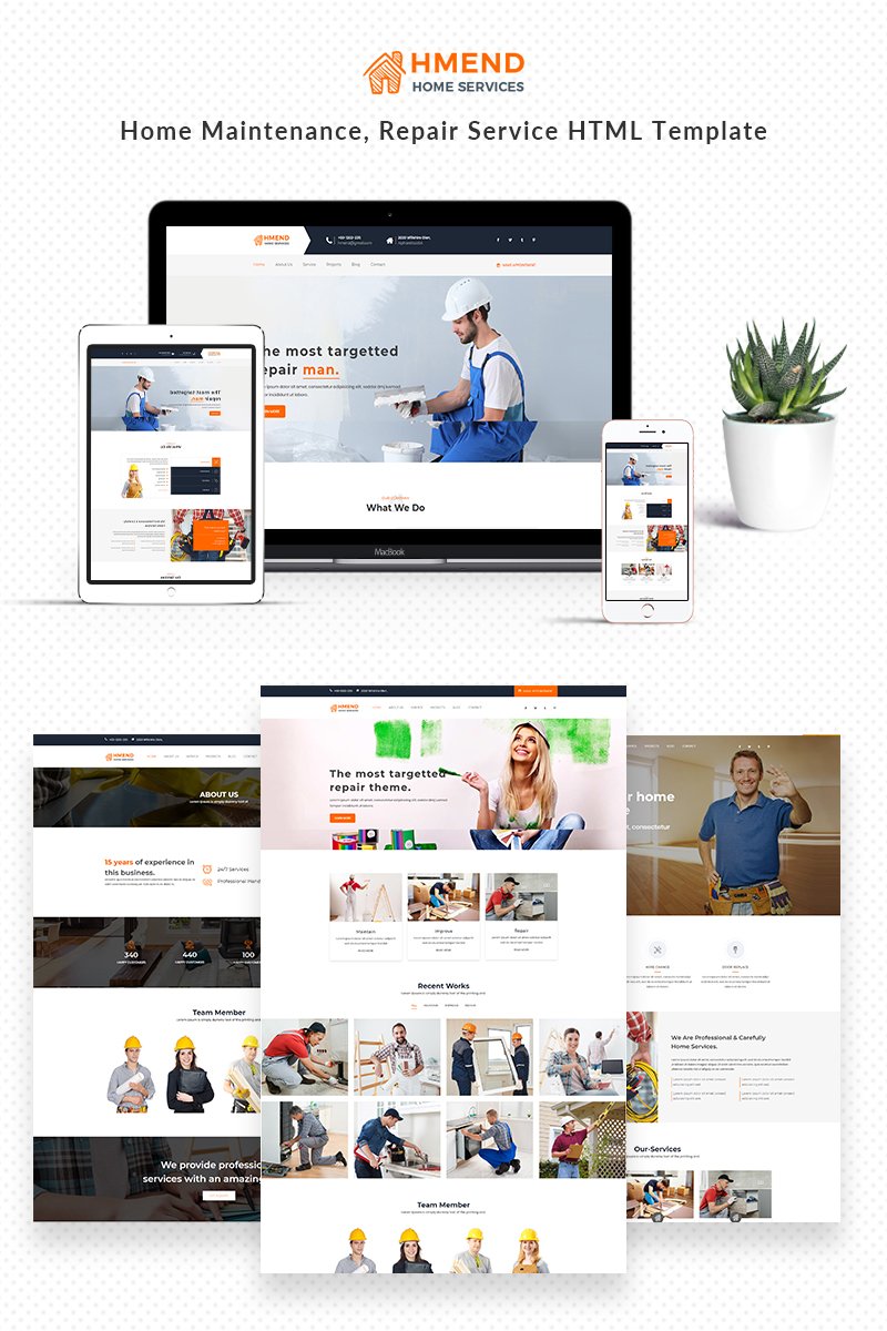 "Hmend â€“ Home Maintenance, Repair Service" Responsive Website ...