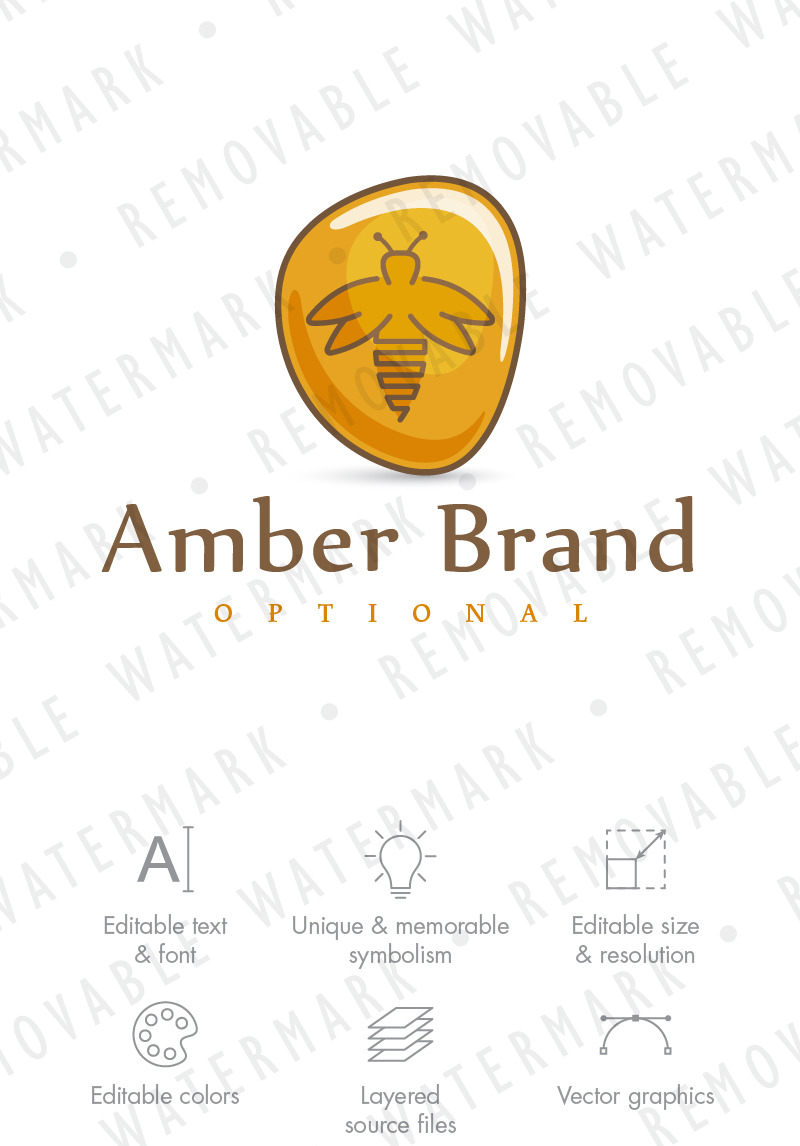 Amber Bug Logo Template #68794