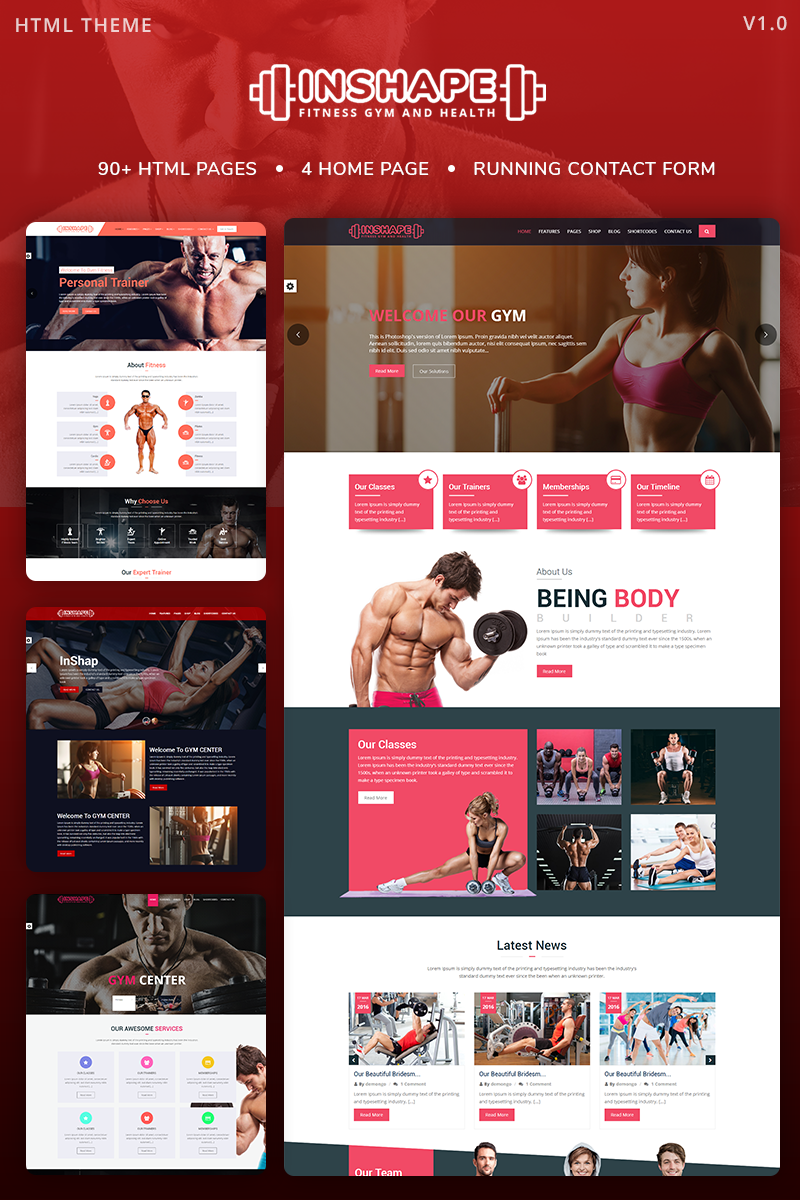 Inshape: тренажерный зал, бодибилдинг, шаблон фитнес-сайта - Gym ... Inshape: тренажерный зал, бодибилдинг, шаблон фитнес-сайта - Gym ...