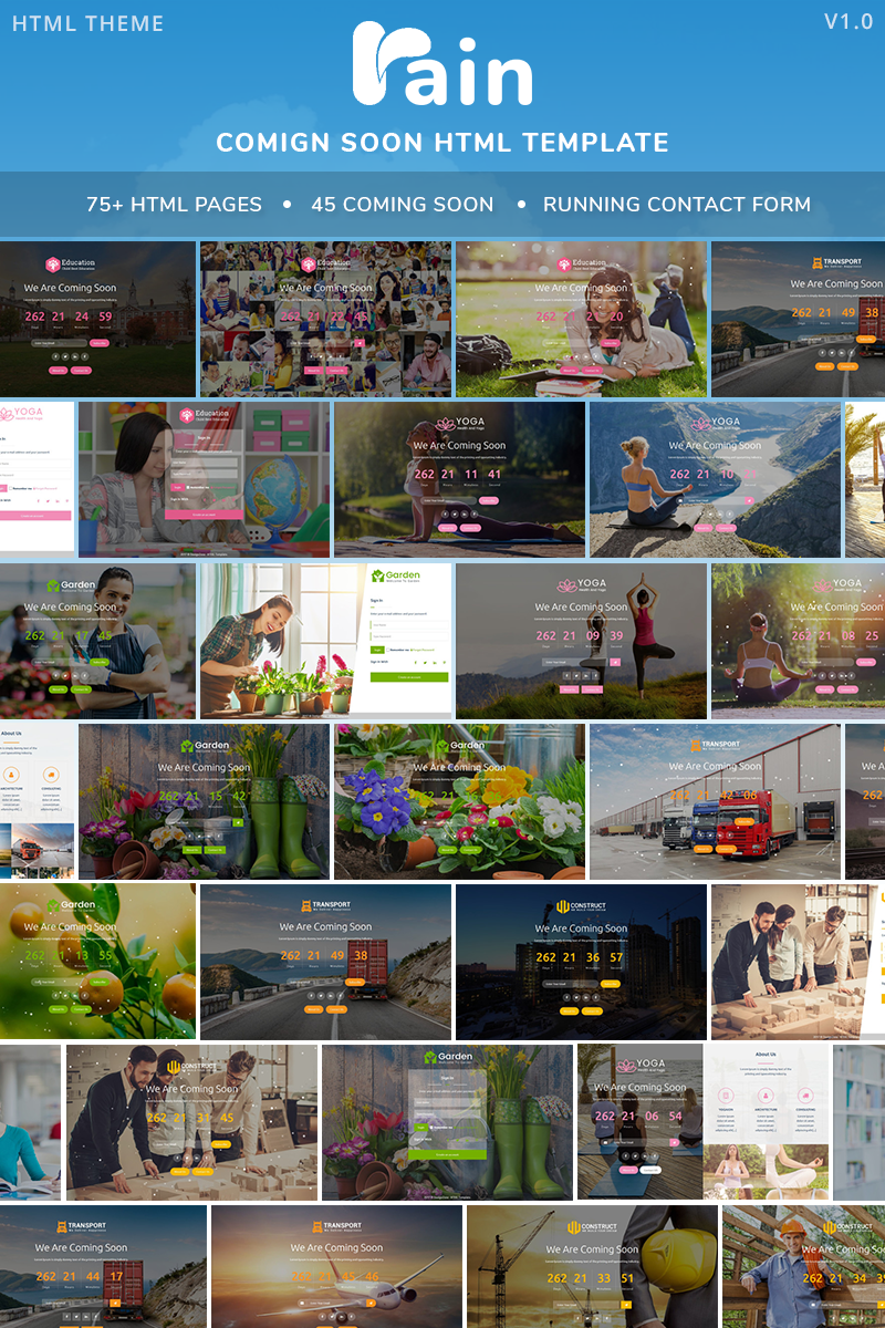 RAIN - Coming Soon Html Responsive Specialty Page #68876