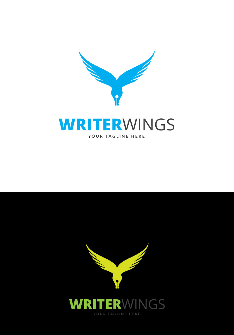 Writer Wings Logo Template #69049