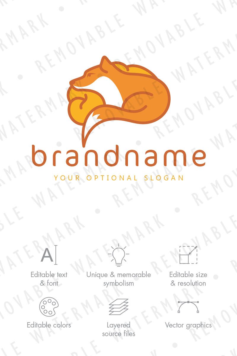 Fox Brain Logo Template #69496