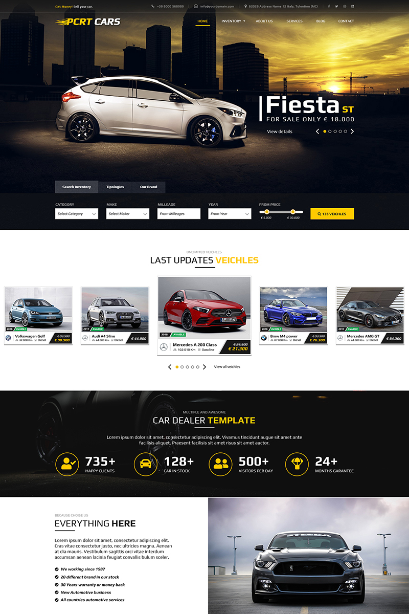 Plantilla PSD #69566 para Sitio de Concesionarios de coches