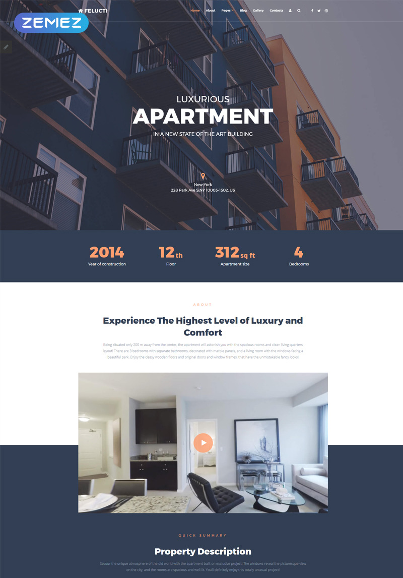 Felucti - Real Estate Creative Joomla Template #69715