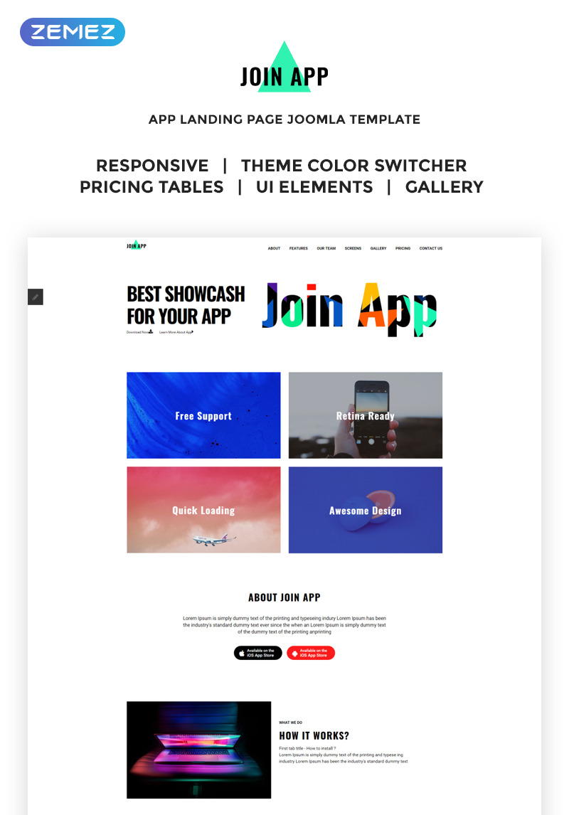 Join App - App Landing Page Joomla Template #70287