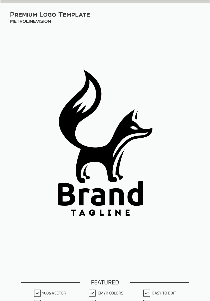 Black Fox Logo Template #71070