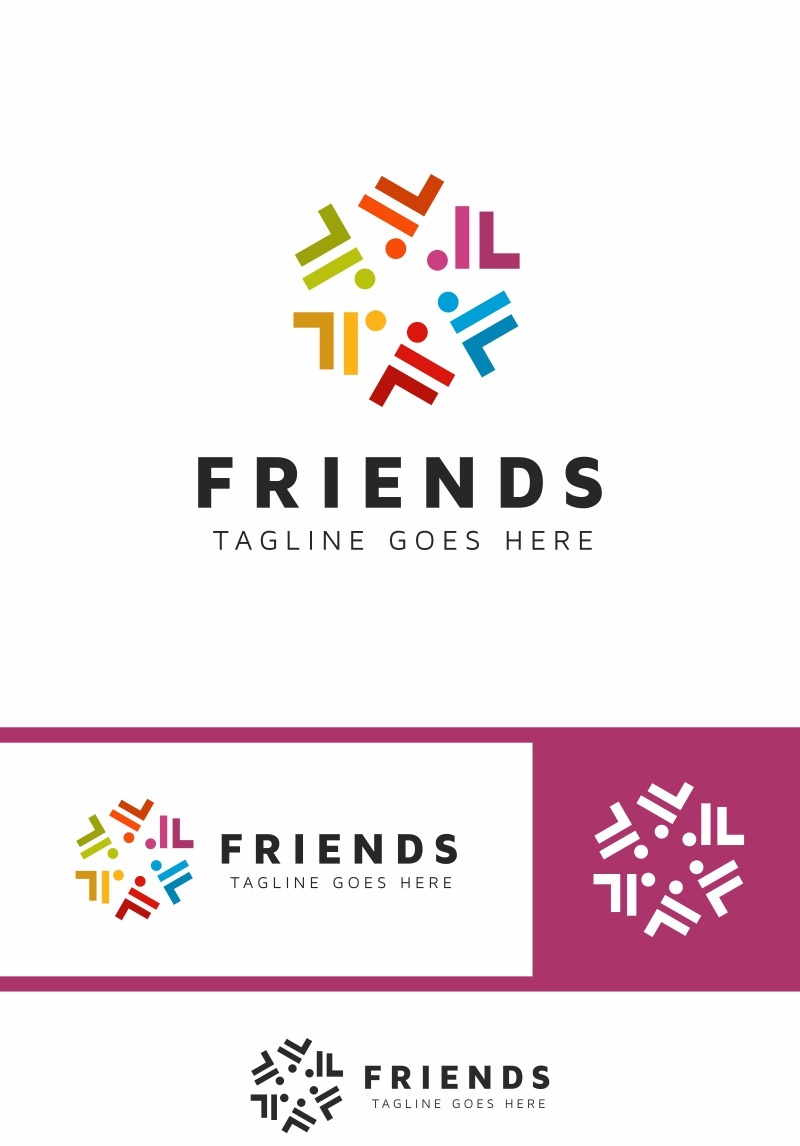 Friends Connect People Logo Template #71166