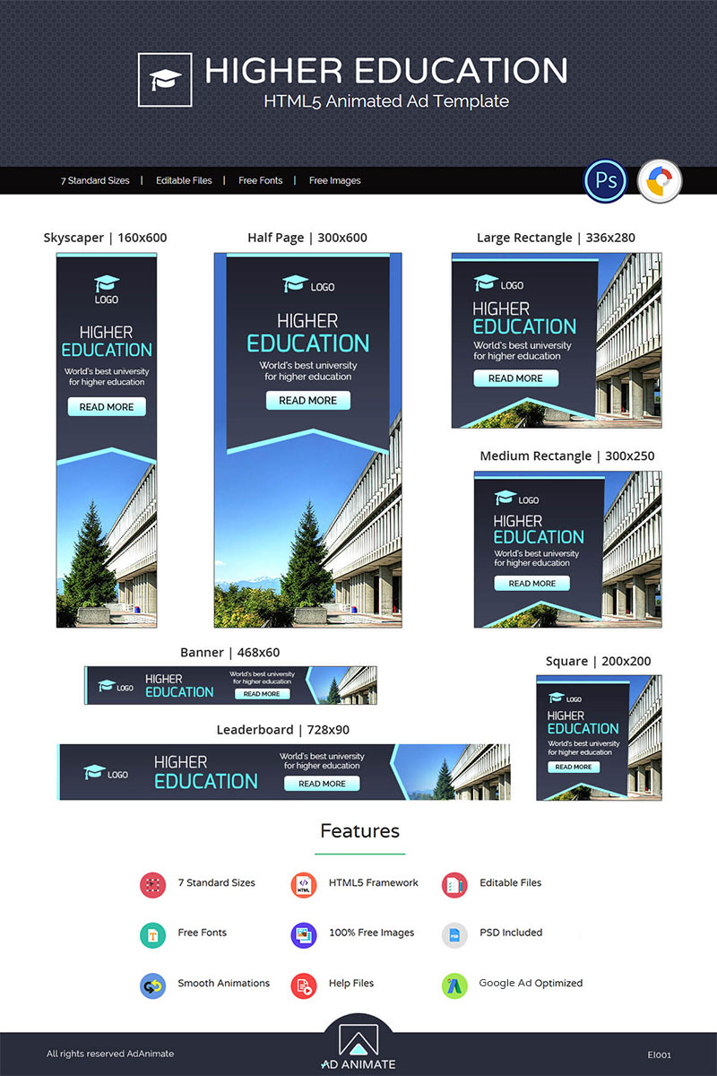 Education & Institute | Higher Education Animated Banner #71261