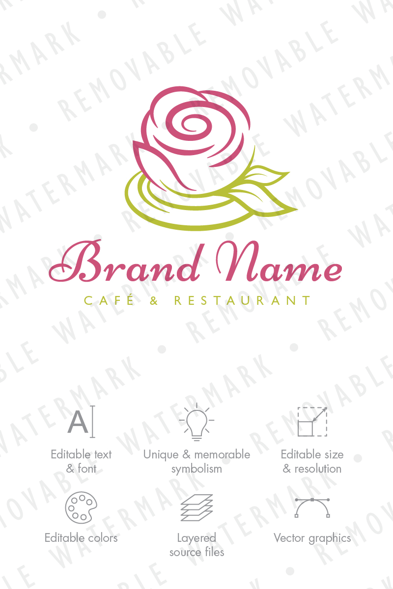 Rose Cup Logo Template #71239