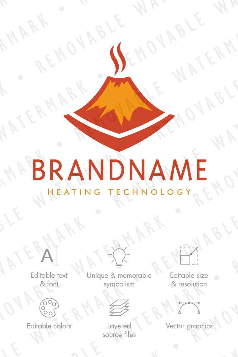 Smoldering Volcano Logo Template #71215