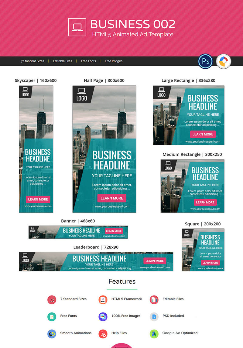 Business 002 - HTML5 Ad Animated Banner #71312