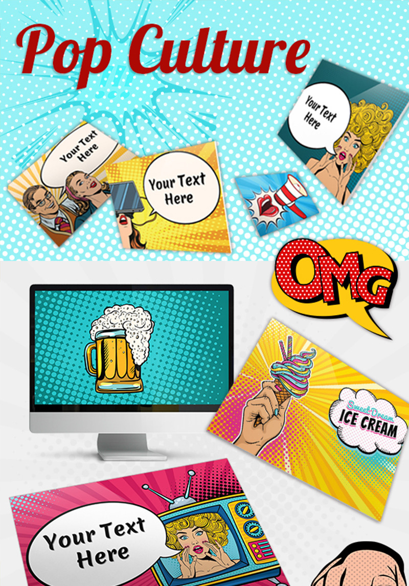 Pop & Retro Presentation PowerPoint Template #71455