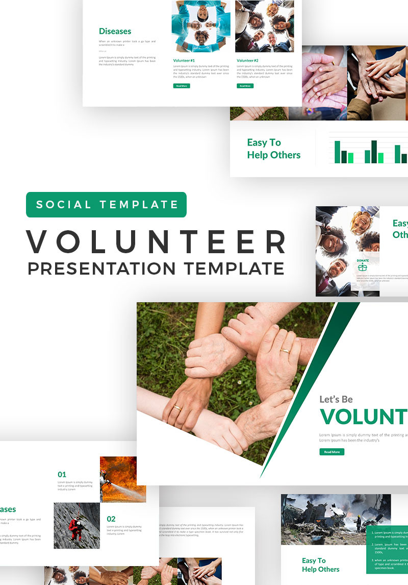 Volunteer Presentation PowerPoint Template #71493