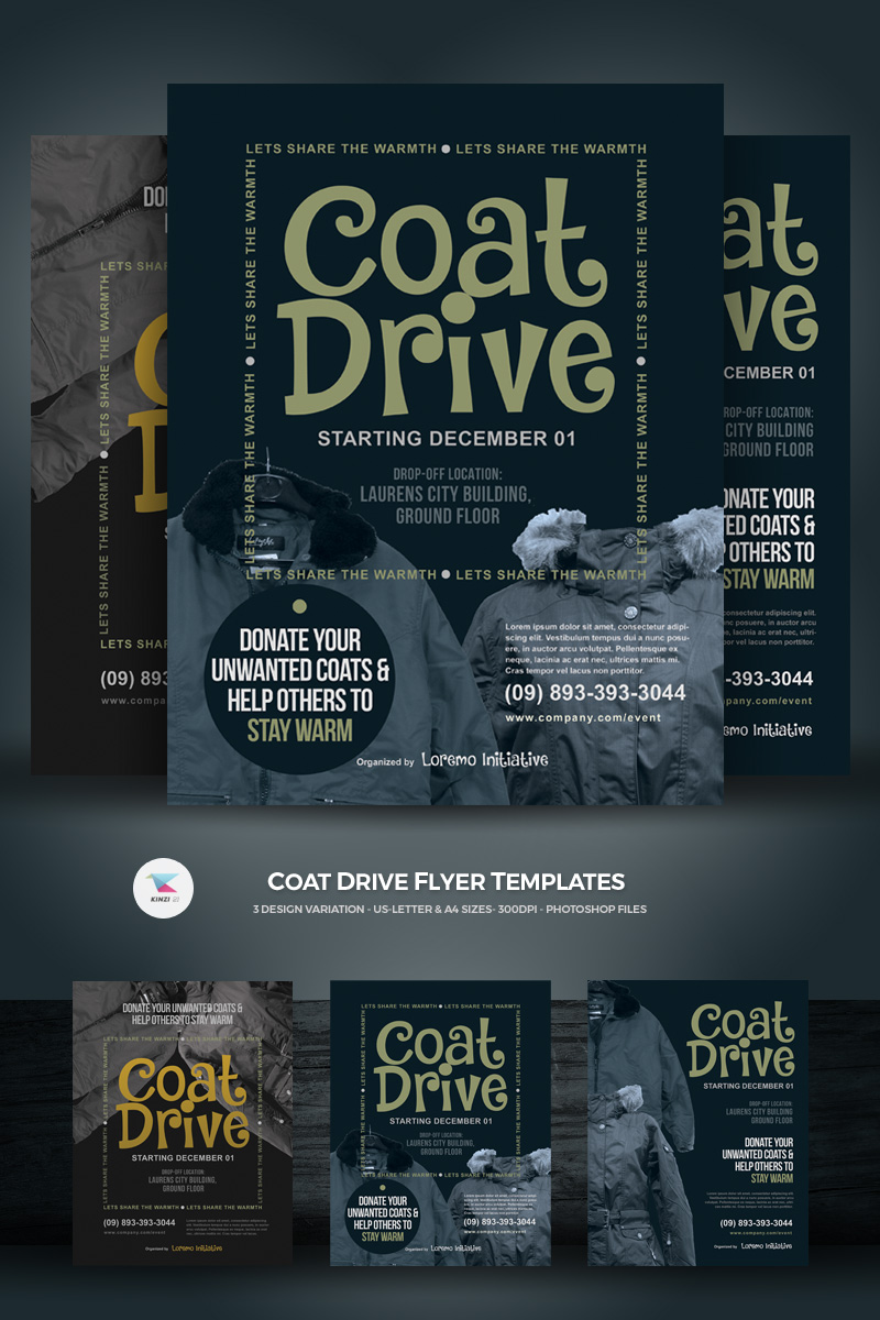 Coat Drive Flyer Corporate Identity Template #71559