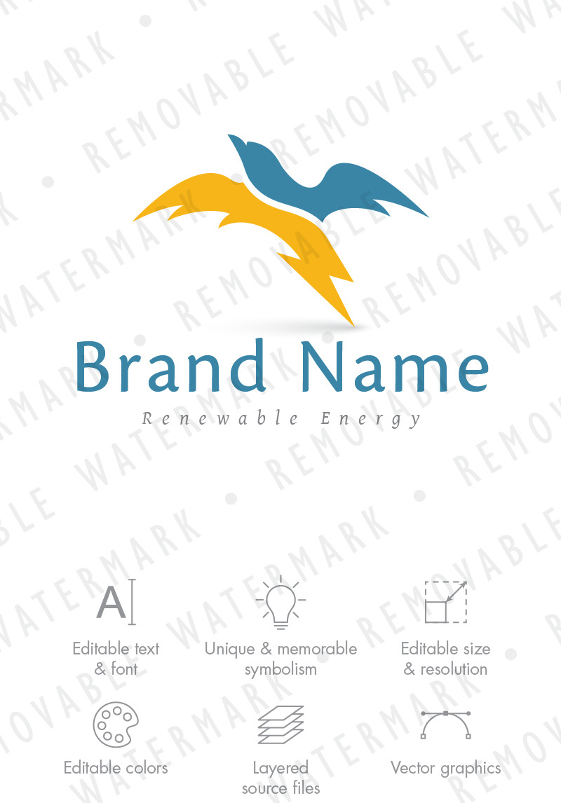 Lightning Bird Logo Template #71583
