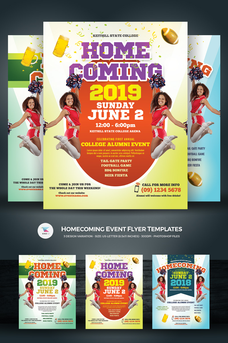 Homecoming Event Flyers Corporate Identity Template 71796