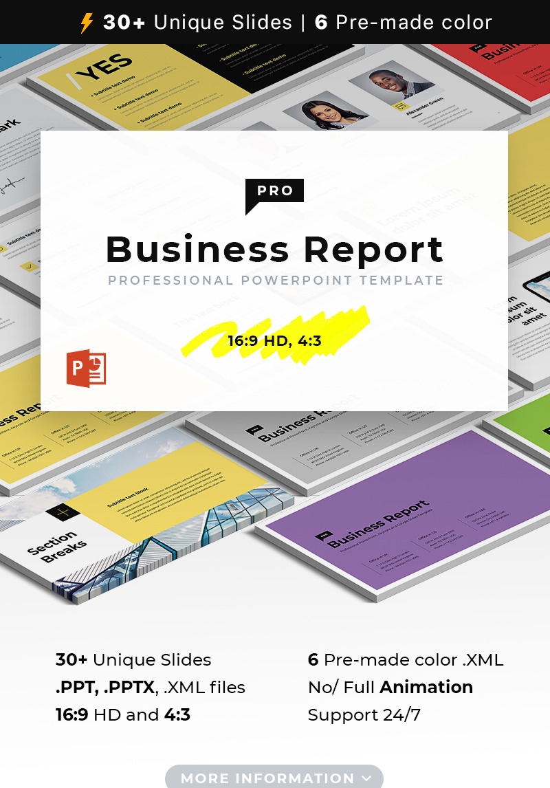 Business Report PRO PowerPoint Template #73235