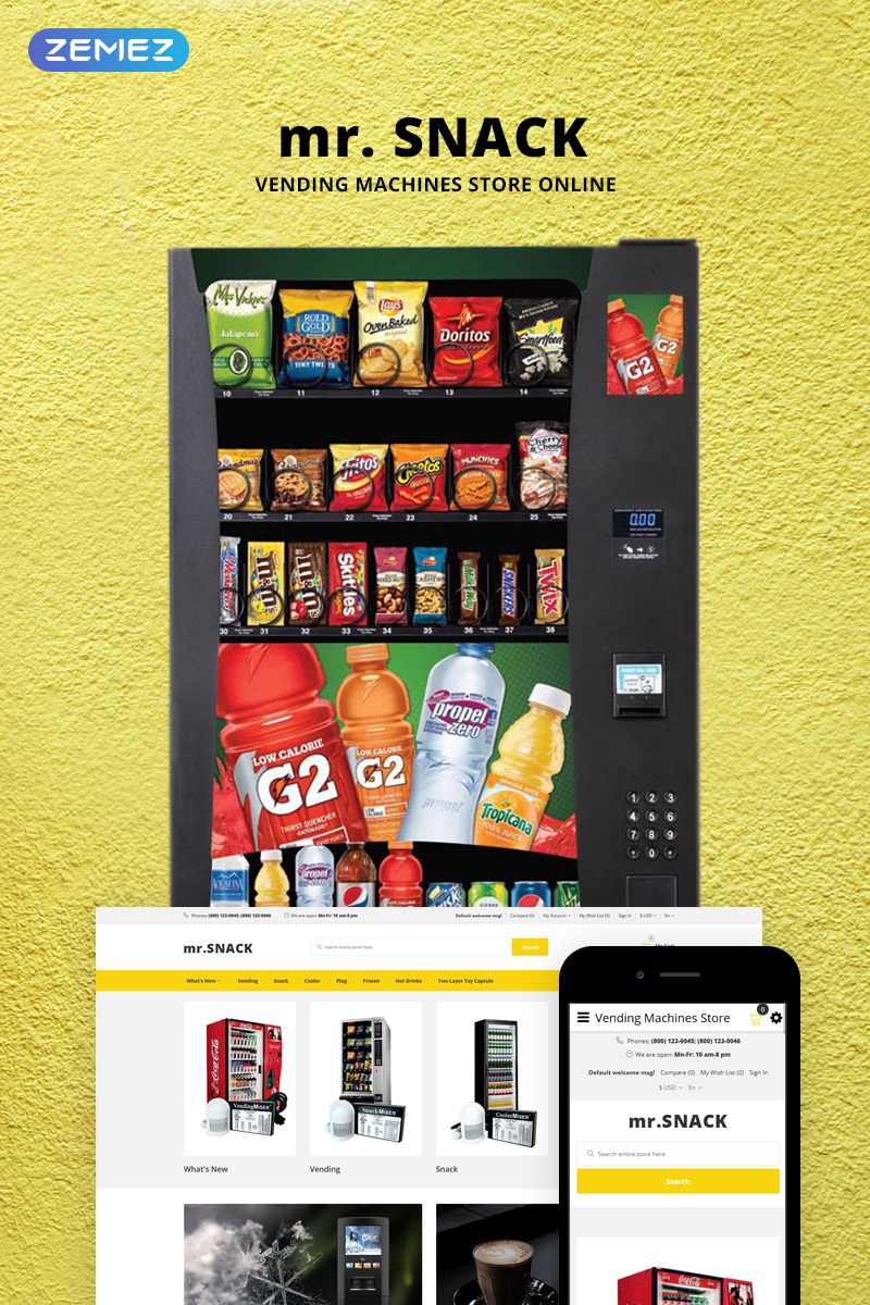 Mr Snack Vending Machines Store OpenCart Template 73699