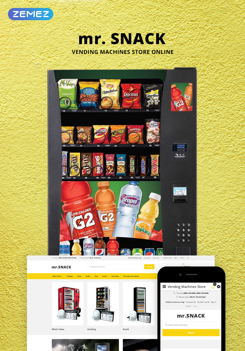 mr.Snack - Vending Machines Store OpenCart Template #73699