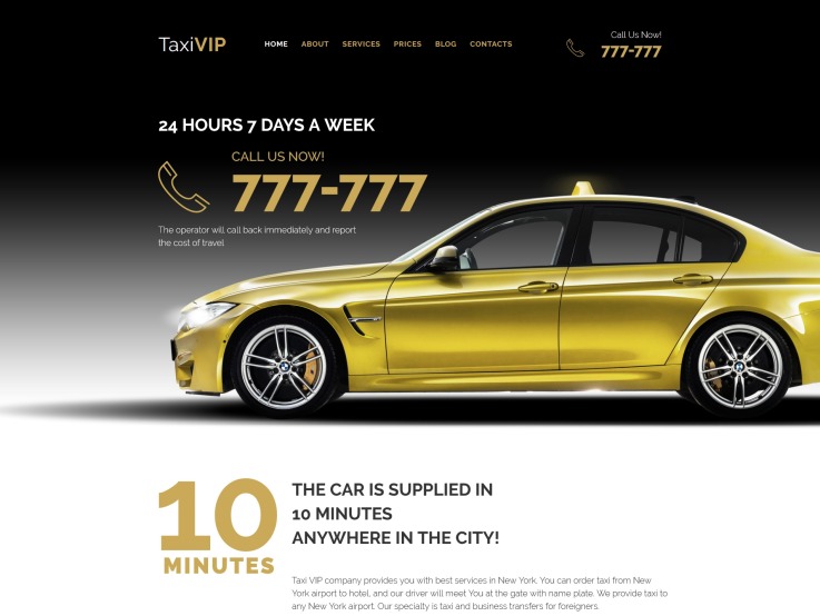 Taxi Website Design | TemplateMonster