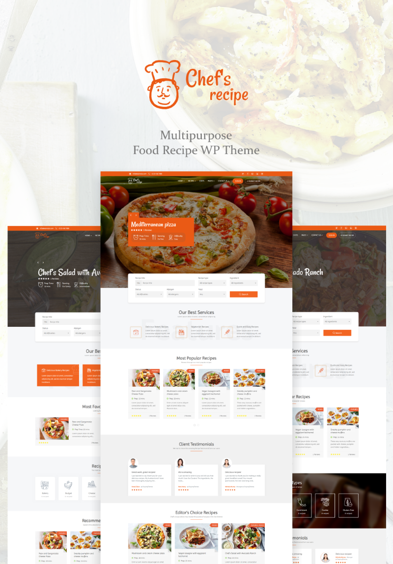 Chef's Recipe - Food & Recipe WordPress Theme #73859