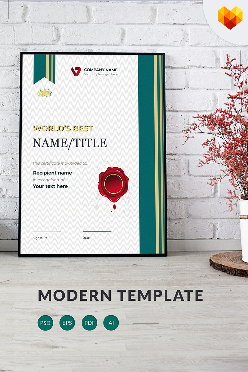 World's Best Certificate Template #73999