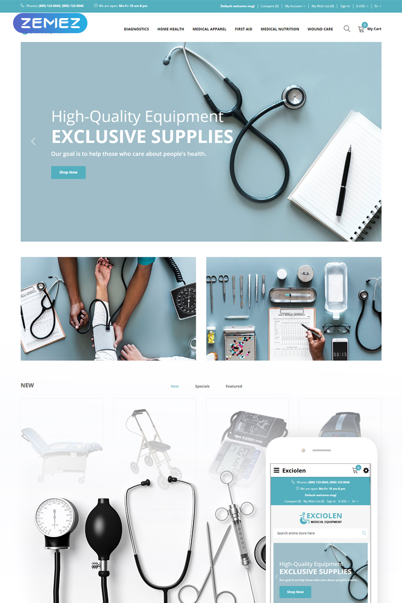 Medical Equipment OpenCart Templates