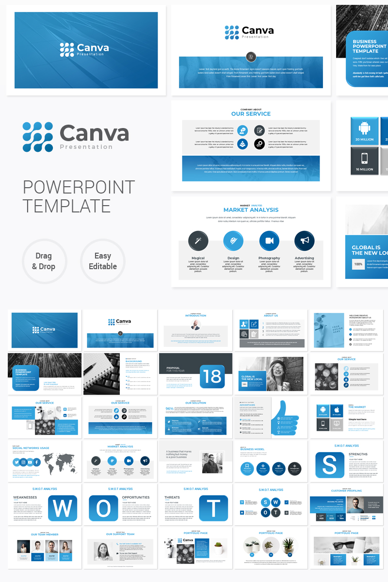 Canva Multipurpose Presentation PowerPoint Template 74412