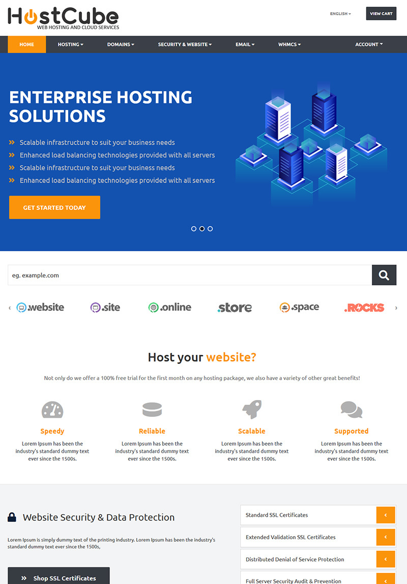Template Siti Web #74567 per Un Sito di Hosting