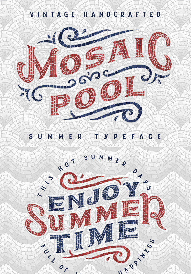 Mosaic Pool Typeface Font #74660