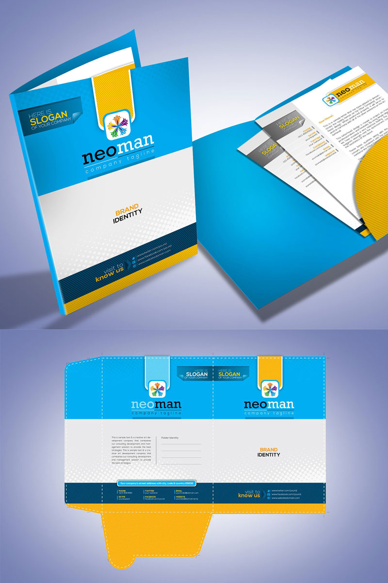 Corporate Presentation Folder Design Corporate Identity Template #74870