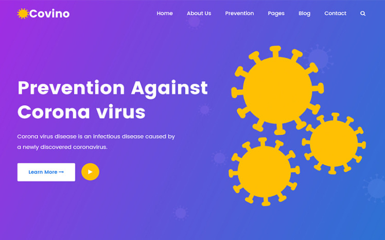 Covino - Corona Virus Medical Prevention HTML Website Template #102888
