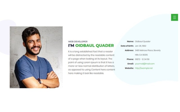 Quader - Personal Portfolio Website Template #104693