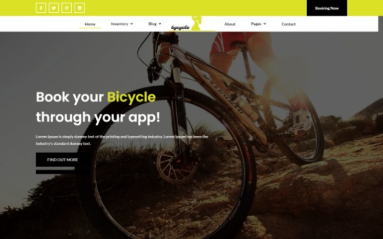 Bicycle Bootstrap Website Template #109409