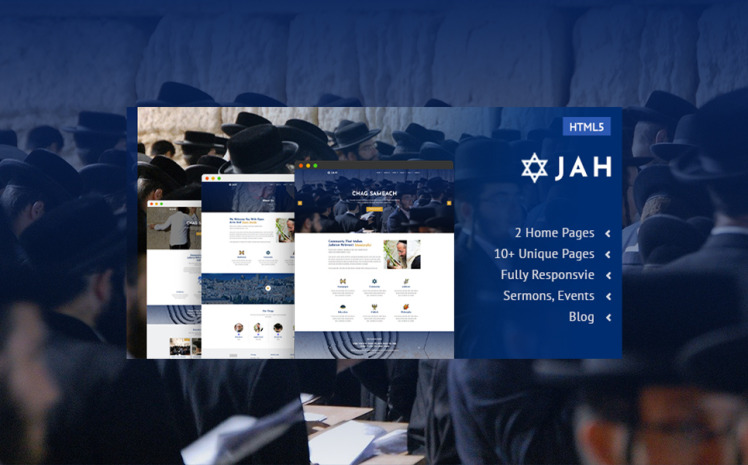 Jah - Jewish Synagogue HTML Website Template #110135