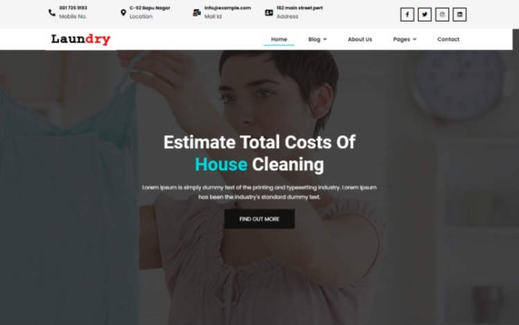 Laundry - Dry Cleaning Services Html 5 Website Template #110601