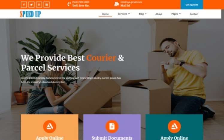 Speed Up| Courier and Delivery Service Html5 Website Template #112794