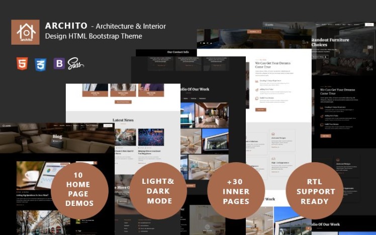Archito - Modern Architecture & Interior Design Responsive Bootstrap ...