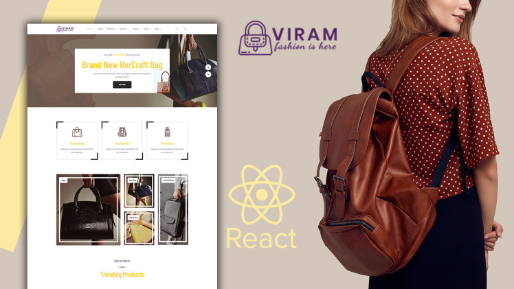 Viram - Bag Shop React Website Template #179955