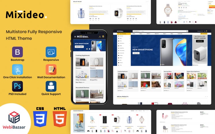 Mixideo - Universal Multipurpose Creative HTML Website Template #185617