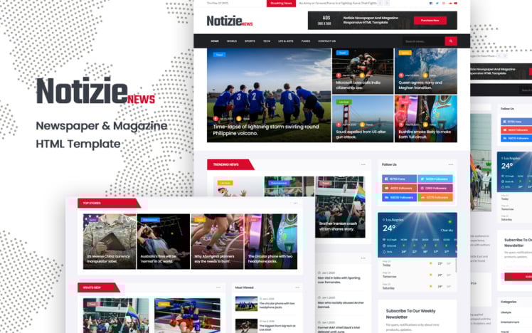Notizie | Newspaper & Magazine HTML Template #185862